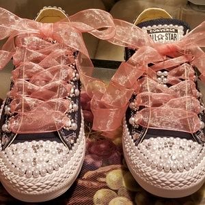 Converse | Accessories | Custom Blinged Out Converse Sneakers | Poshmark